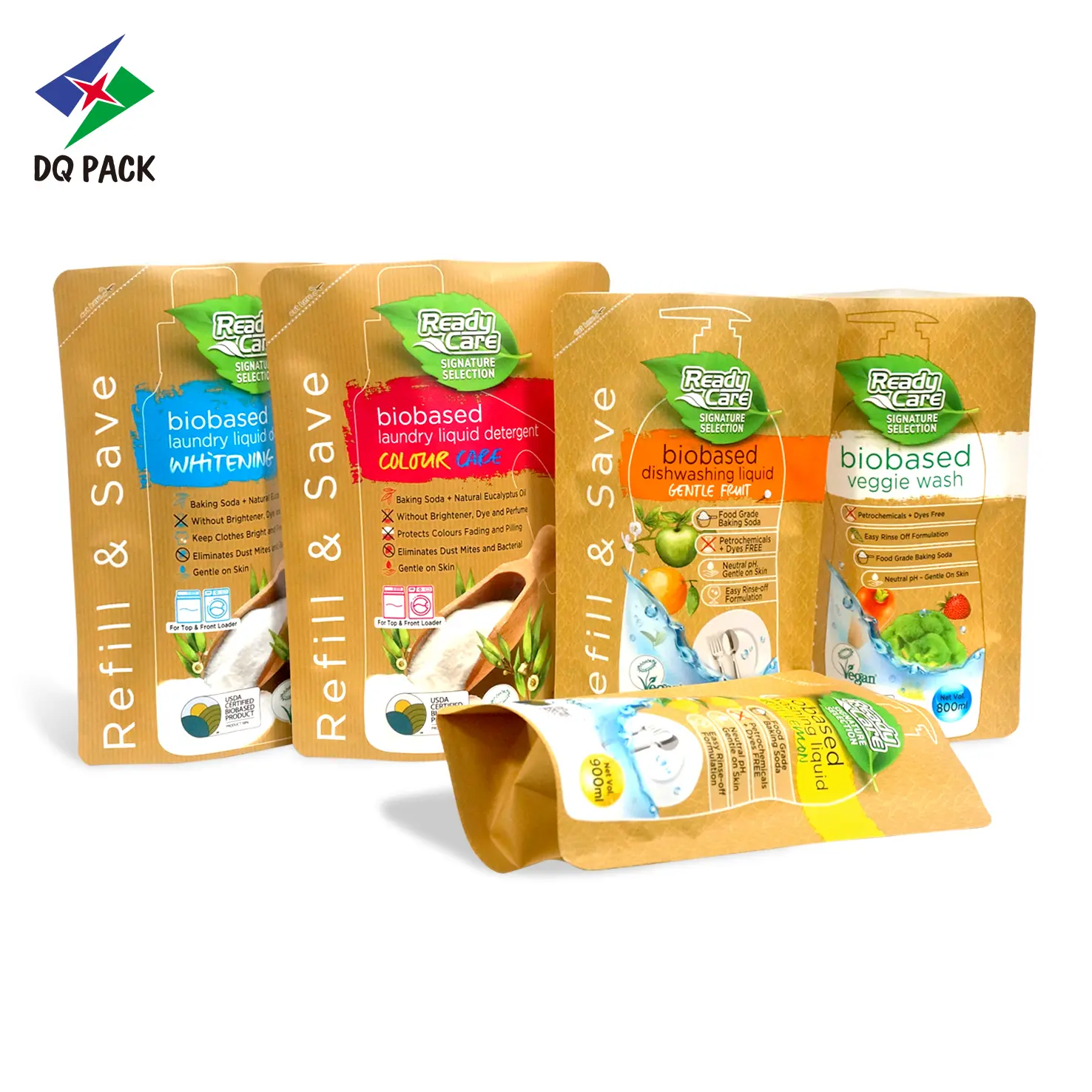 Custom Dishwashing Liquid Packaging , Refillable Pouches Supplier | DQ PACK