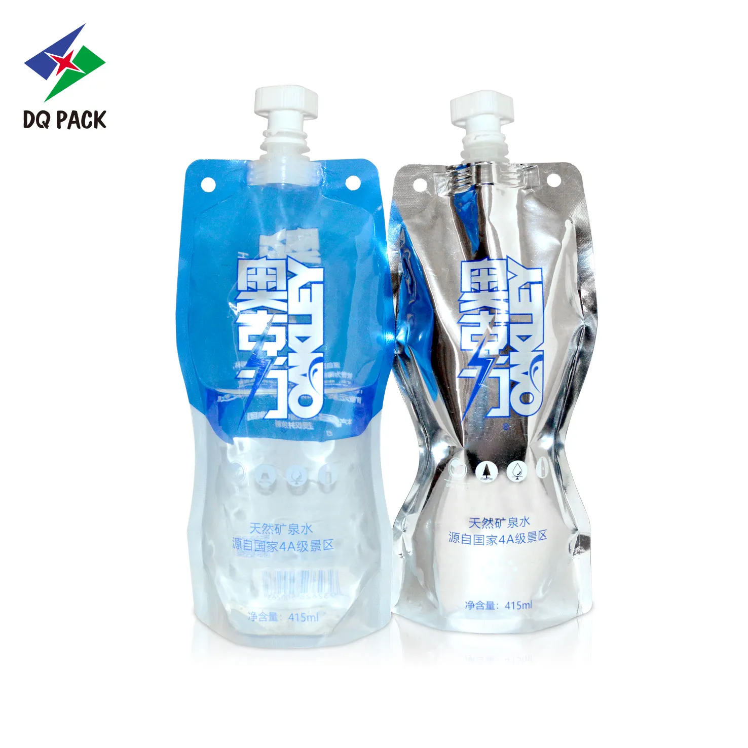 Custom Drinking Water Bag Wholesale Spout Stand Up Pouches